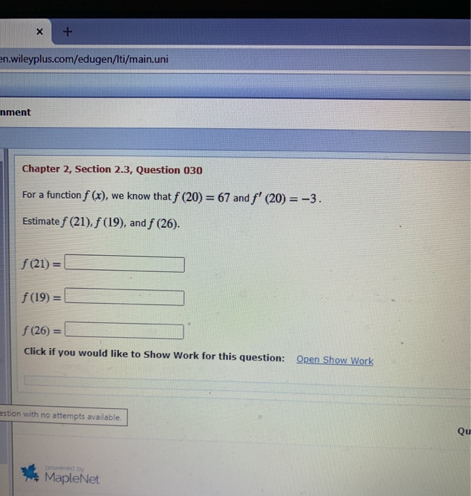 Solved х + en.wileyplus.com/edugen/lti/main.uni nment | Chegg.com