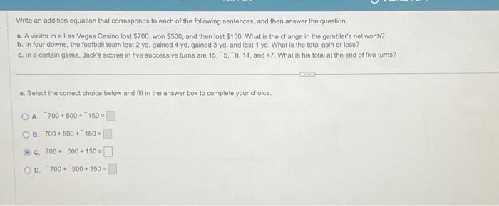 Solved Write an addition equation that corresponds to each | Chegg.com