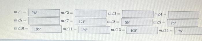 Solved Given m∠12=121∘ and m∠6=75∘, find the measure of each | Chegg.com