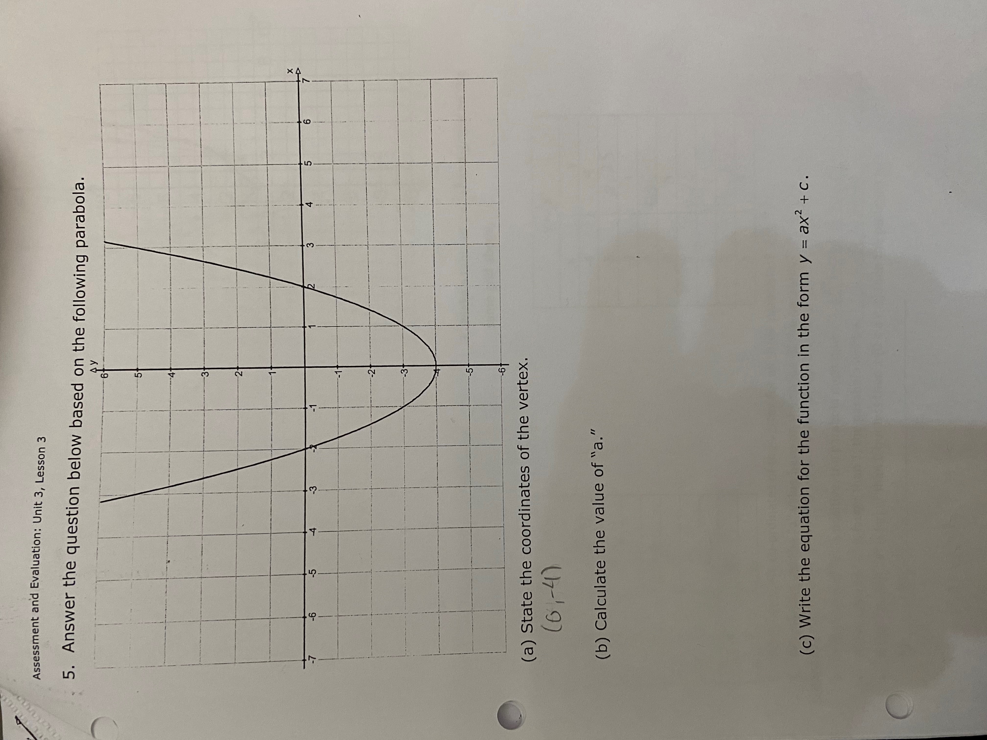 Solved Assessment and Evaluation: Unit 3, ﻿Lesson 3Answer | Chegg.com