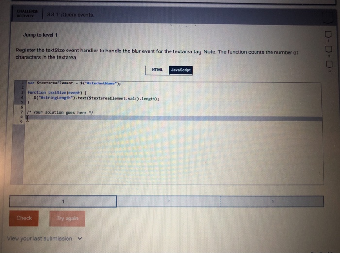 Solved CHALLENGE 8.3.1(0uery events. ACTIVITY Jump to level | Chegg.com