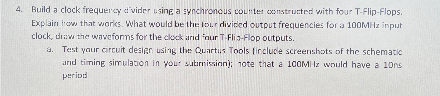 Solved Build a clock frequency divider using a synchronous | Chegg.com