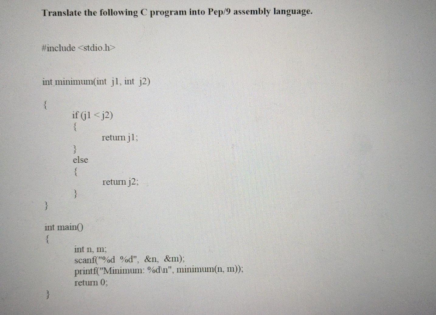 Solved Translate to Pep/9 assembly language. Show me | Chegg.com