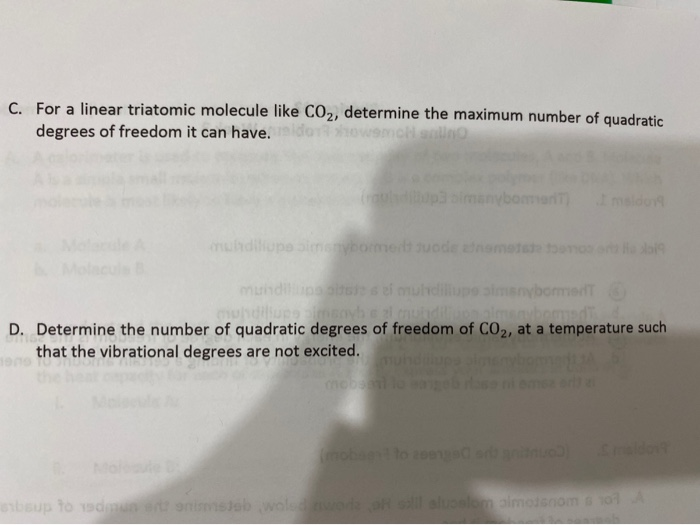 Solved C. For a linear triatomic molecule like CO2, | Chegg.com