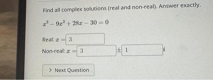 Solved Find all complex solutions (real and non-real). | Chegg.com