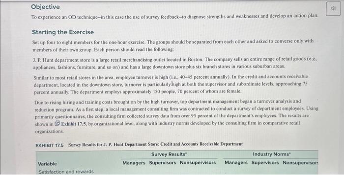 Solved Identify and diagnose department strengths and | Chegg.com