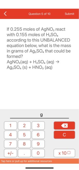 Solved If 0.255 moles of AgNO3 react with 0.155 moles of | Chegg.com