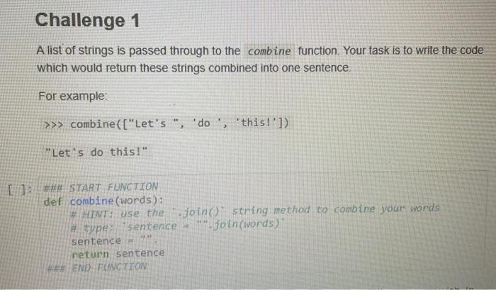 Solved A list of strings is passed through to the combine | Chegg.com