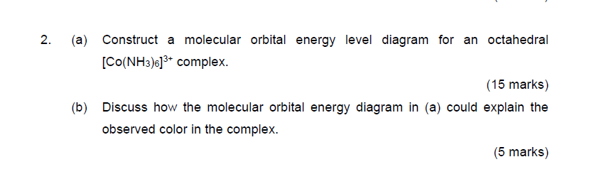 Solved (a) ﻿Construct a molecular orbital energy level | Chegg.com