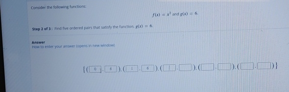 Solved Consider the following functions:f(x)=x2 ﻿and | Chegg.com