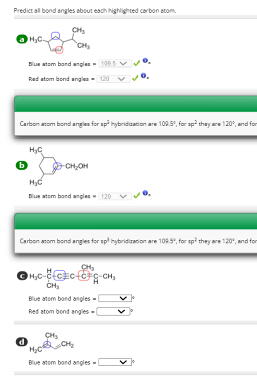 Solved Predict all bond angles about each highlighted carbon | Chegg.com Solved Predict all bond angles about each highlighted carbon | Chegg.com