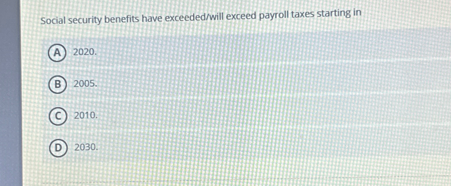 Solved Social security benefits have exceeded/will exceed | Chegg.com