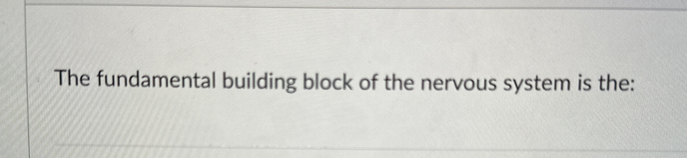 Solved The fundamental building block of the nervous system | Chegg.com