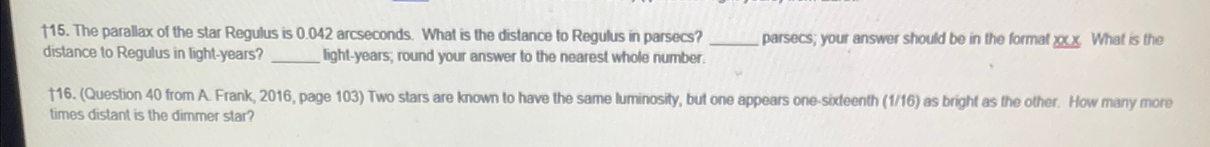 Solved The parallax of the star Regulus is 0.042 | Chegg.com