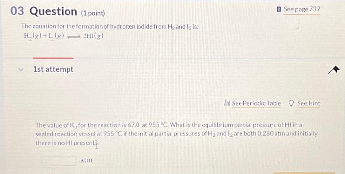 Solved 03 Question (1 point) The equation for the formation | Chegg.com