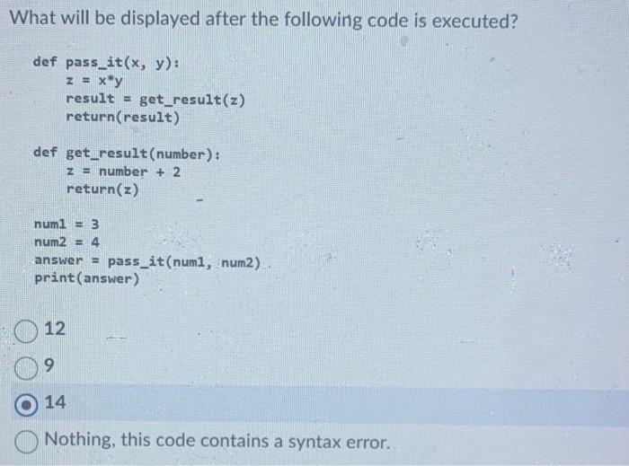 Solved What will be displayed after the following code is | Chegg.com