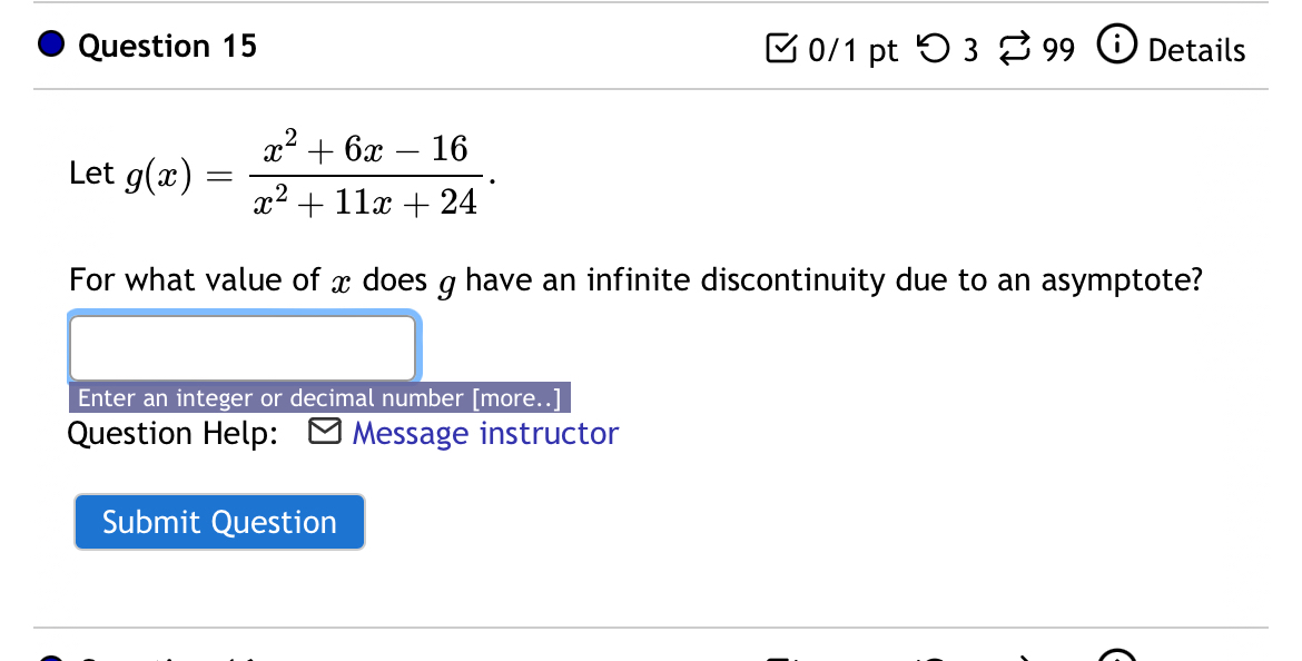 Solved Question 1501 ﻿pt3⇄99DetailsLet | Chegg.com