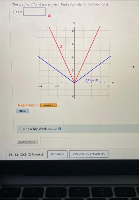 Solved The graphs of f and g are given. Find a formula for | Chegg.com