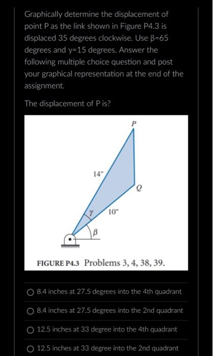 Graphically determine the displacement of point P as | Chegg.com
