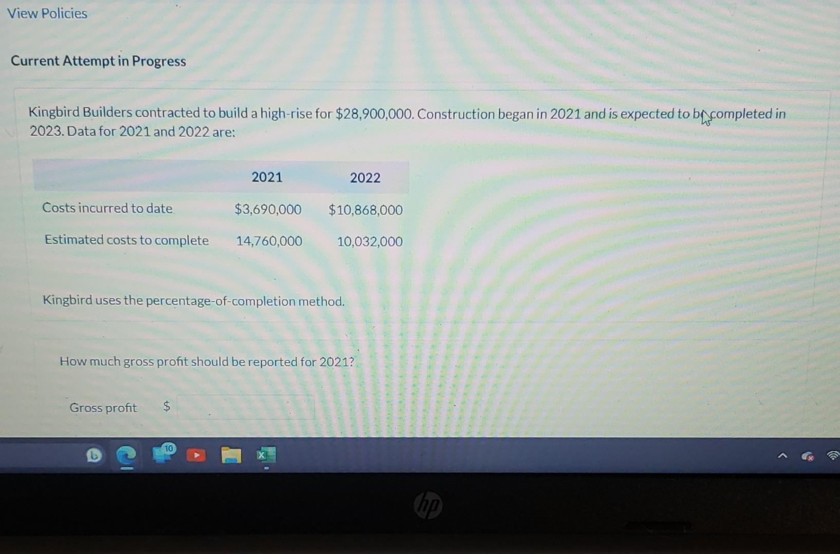 Solved Current Attempt in Progress Kingbird Builders | Chegg.com