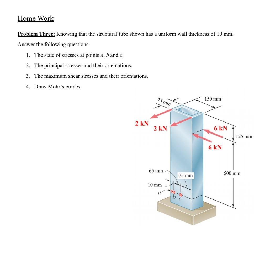 Solved Home Work Problem Three: Knowing that the structural | Chegg.com