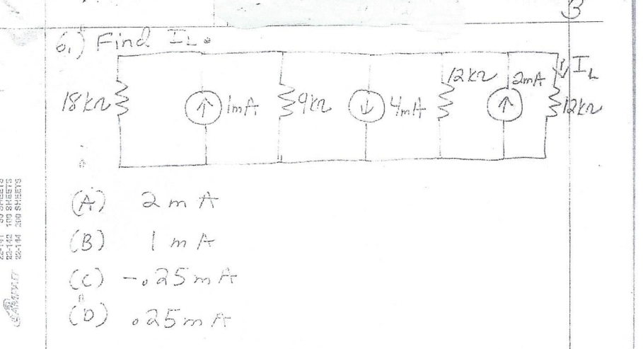 Solved 6.) ﻿Find It.(A) 2mA(B) 1mA(C) -.25mA(b) .25mm | Chegg.com