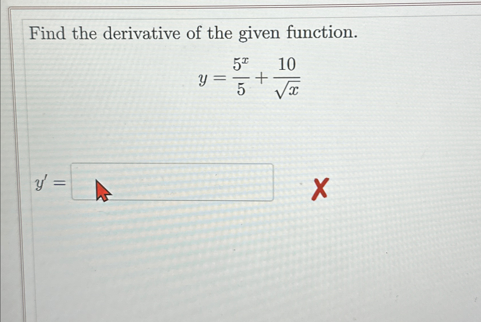 Solved Find the derivative of the given | Chegg.com