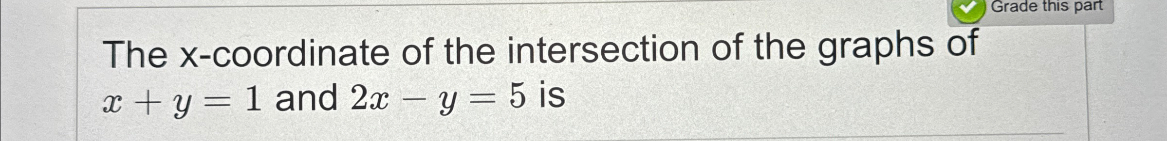 Solved The x-coordinate of the intersection of the graphs of | Chegg.com