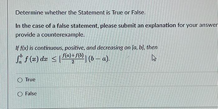 Solved Determine whether the Statement is True or False. In | Chegg.com