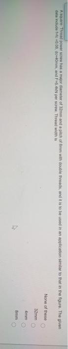 Solved Agar Thread power scrow has a major diameter of 32mm | Chegg.com