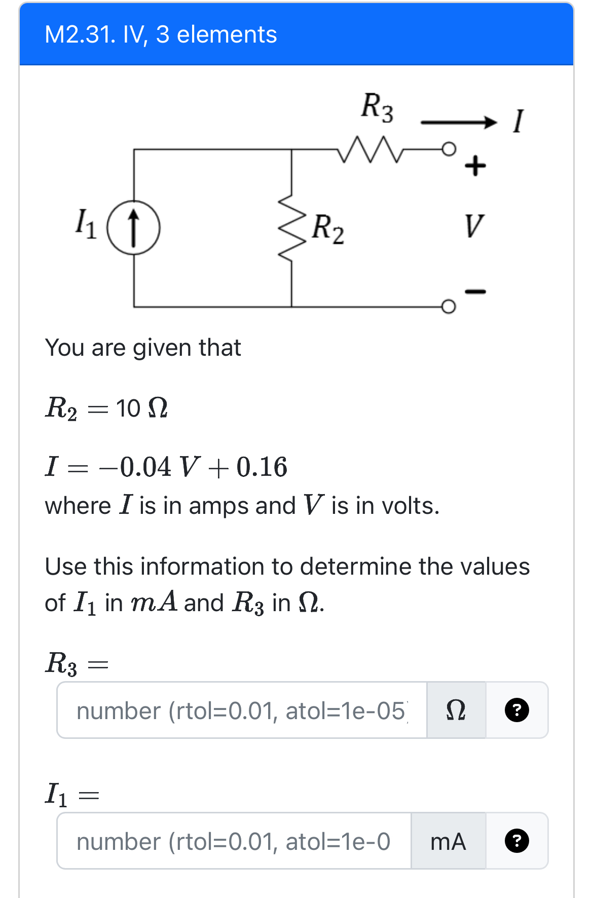 Solved M2.40. ﻿Circuit Balance, 4 ﻿elementsGiven that | Chegg.com