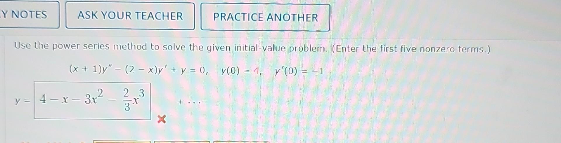 Solved Use the power series method to solve the given | Chegg.com