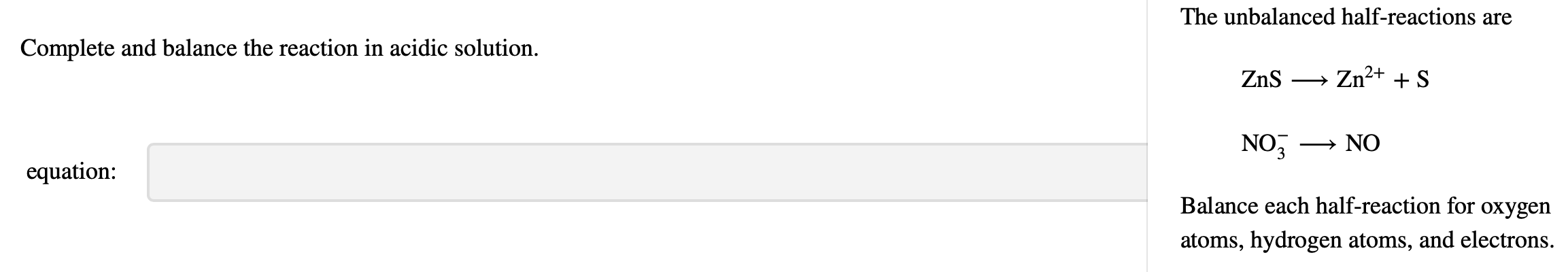 Solved The unbalanced half-reactions areComplete and balance | Chegg.com