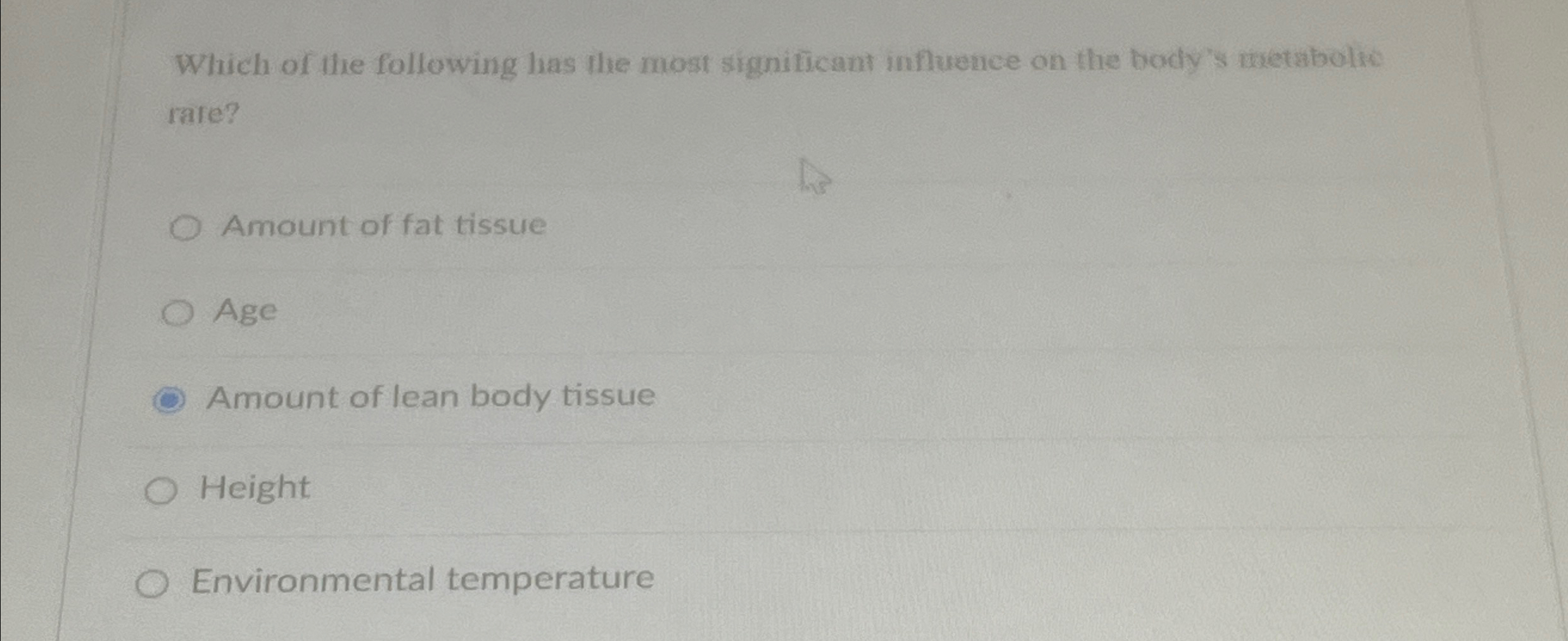 Solved Which of the following has the most significant | Chegg.com