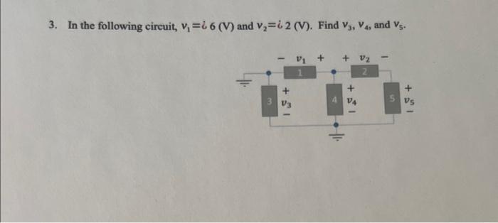 Solved 3. In the following circuit, v1=ℓ6( V) and v2=ι2( V). | Chegg.com