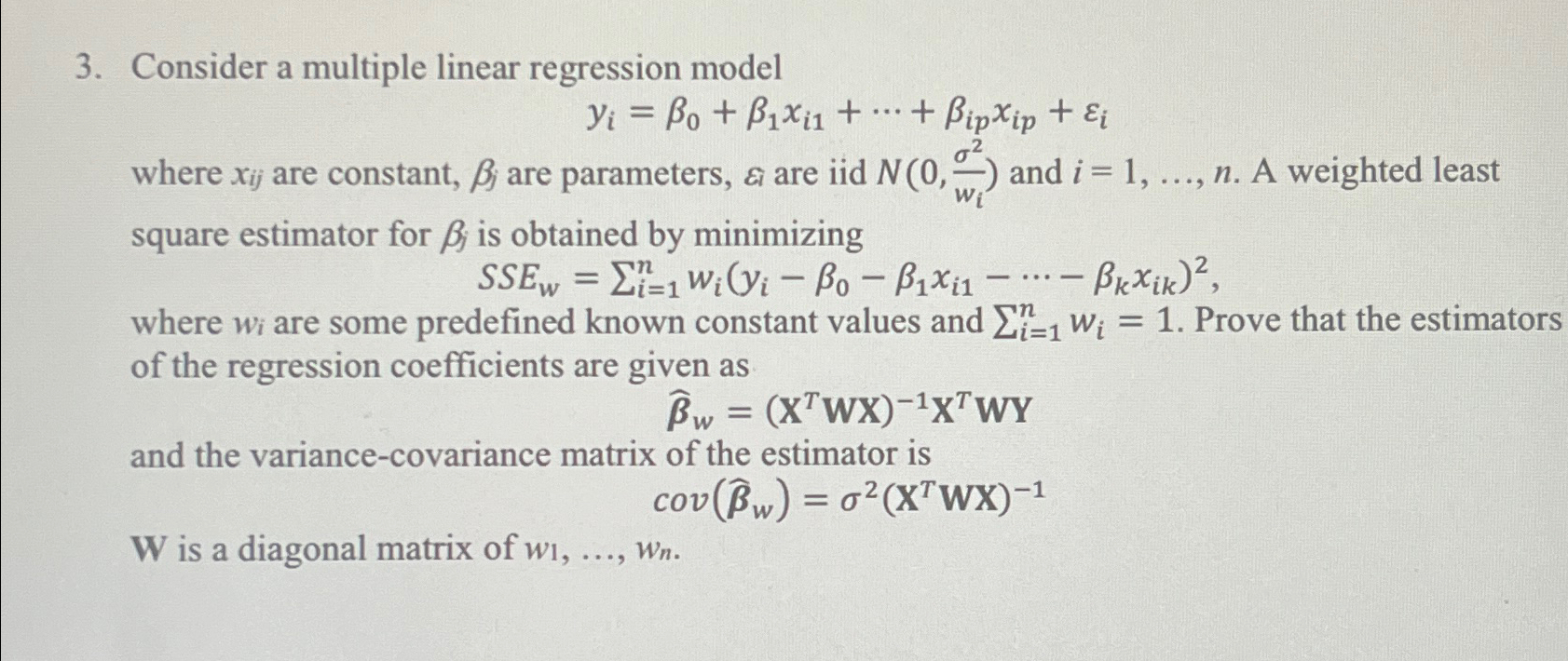 Solved Consider a multiple linear regression | Chegg.com