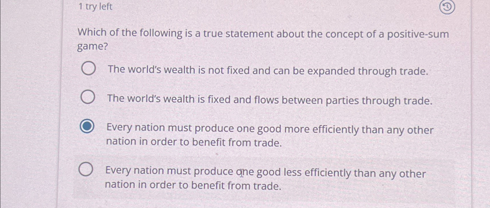 Solved 1 ﻿try leftWhich of the following is a true statement | Chegg.com