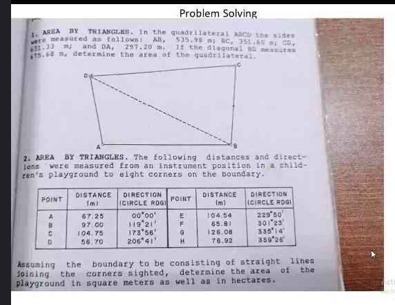 Solved Problem Solving BY TRIANGLES. In the quadrilateral | Chegg.com