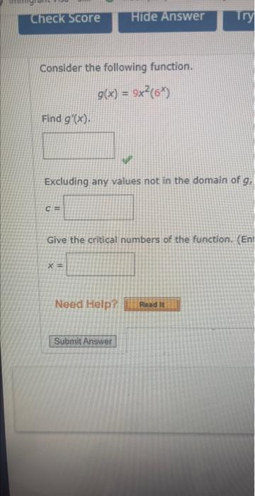 Solved Consider the following function. g(x)=9x2(6x) Find | Chegg.com
