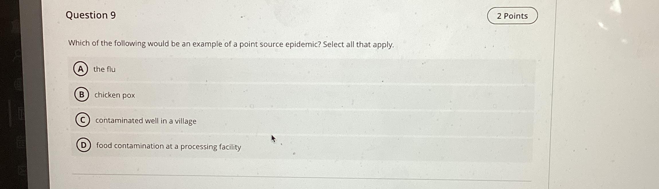 Solved Question 92 ﻿PointsWhich of the following would be an | Chegg.com