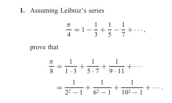Solved 1. Assuming Leibniz's series prove that E00 = || П 4 | Chegg.com