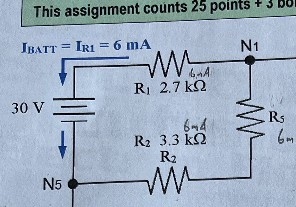 Solved Whats the Voltage across R5, ﻿R1, ﻿R2, ﻿the current | Chegg.com