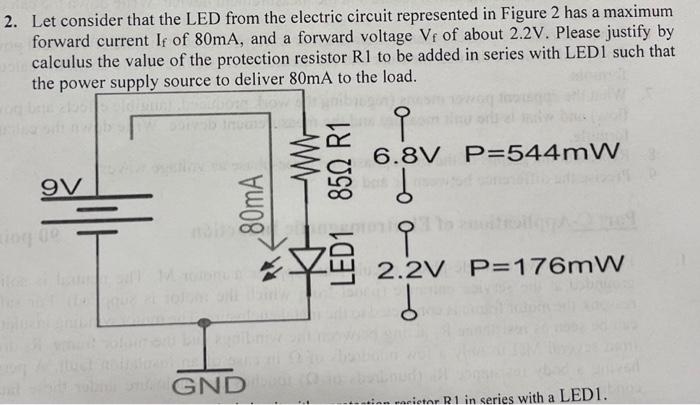 Solved Let consider that the LED from the electric circuit | Chegg.com