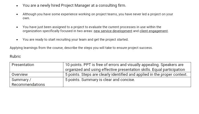 - You are a newly hired Project Manager at a | Chegg.com