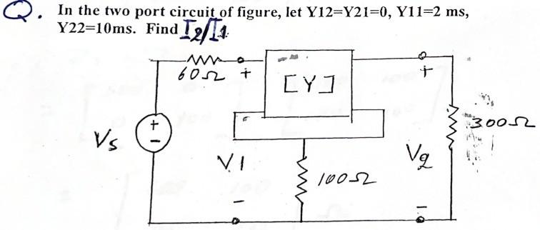 In the two port circuit of figure, let | Chegg.com