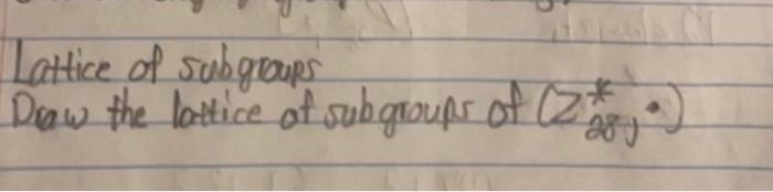 Lattice of subgroups Daw the lastice of subgroups of | Chegg.com