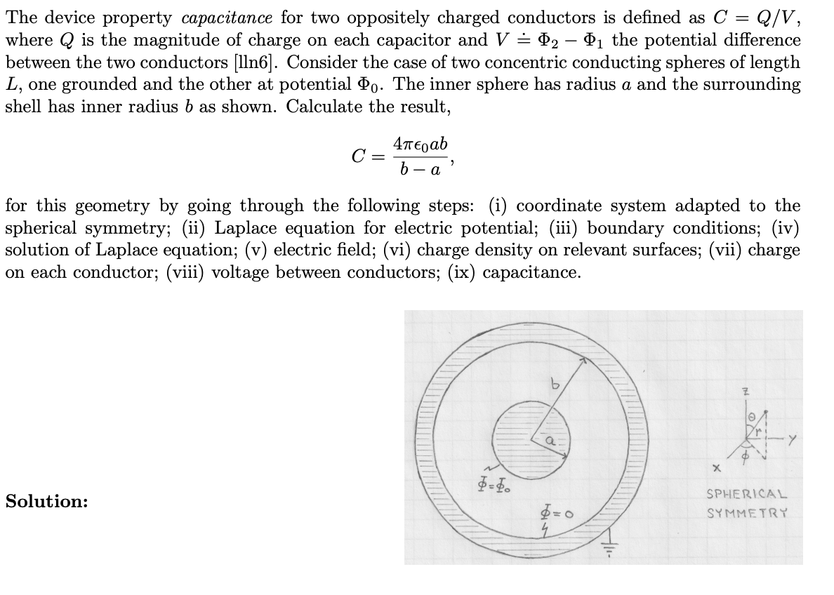 Solved The device property capacitance for two oppositely | Chegg.com
