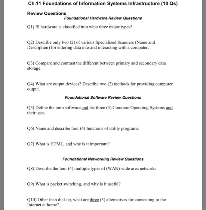 Solved Ch.11 Foundations of Information Systems | Chegg.com