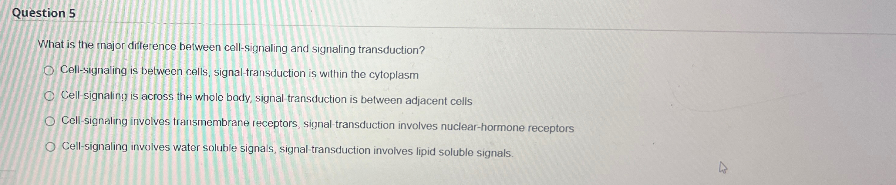 Solved Question 5What is the major difference between | Chegg.com