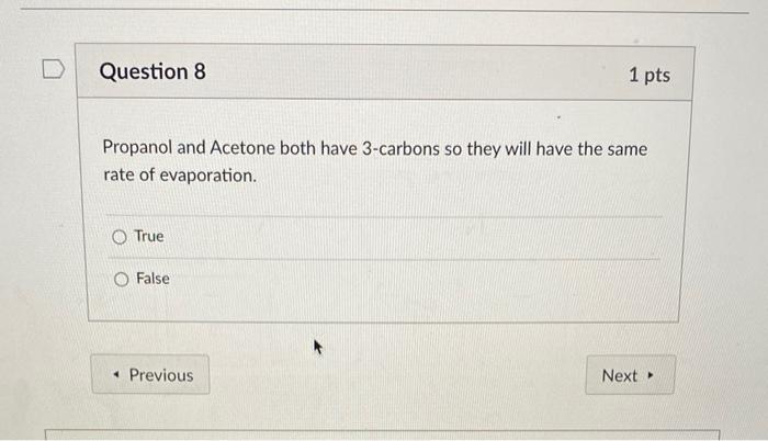 Solved Propanol and Acetone both have 3-carbons so they will | Chegg.com